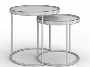 zara home round gold nest of tables 3D Model in Table 3DExport