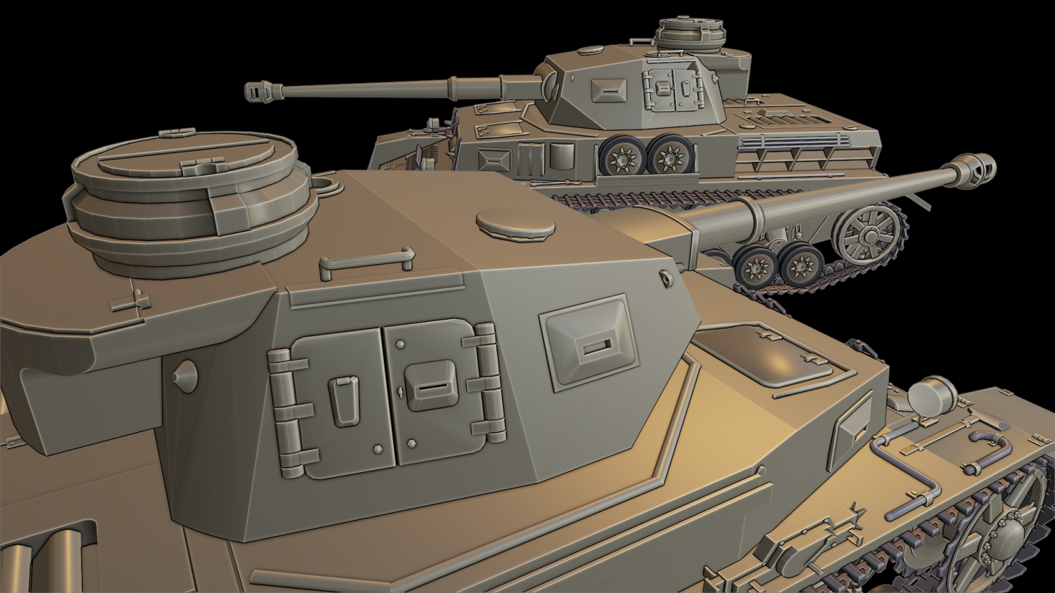 PANZER IV tanks 3D Model in Vehicle 3DExport
