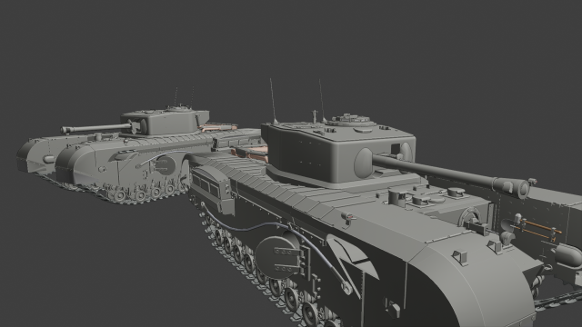 churchill cdl tanks 3D Print Model in Vehicle 3DExport