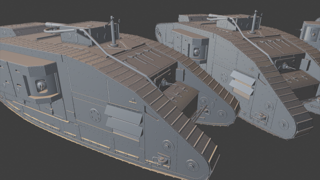 mark v tanks 3D Print Model in Vehicle 3DExport