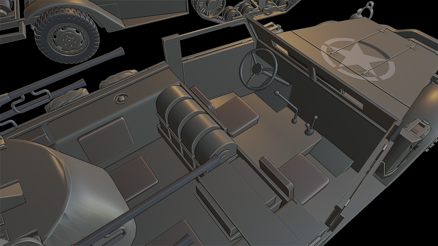 m16 halftrack 3D Print Models in Vehicle 3DExport