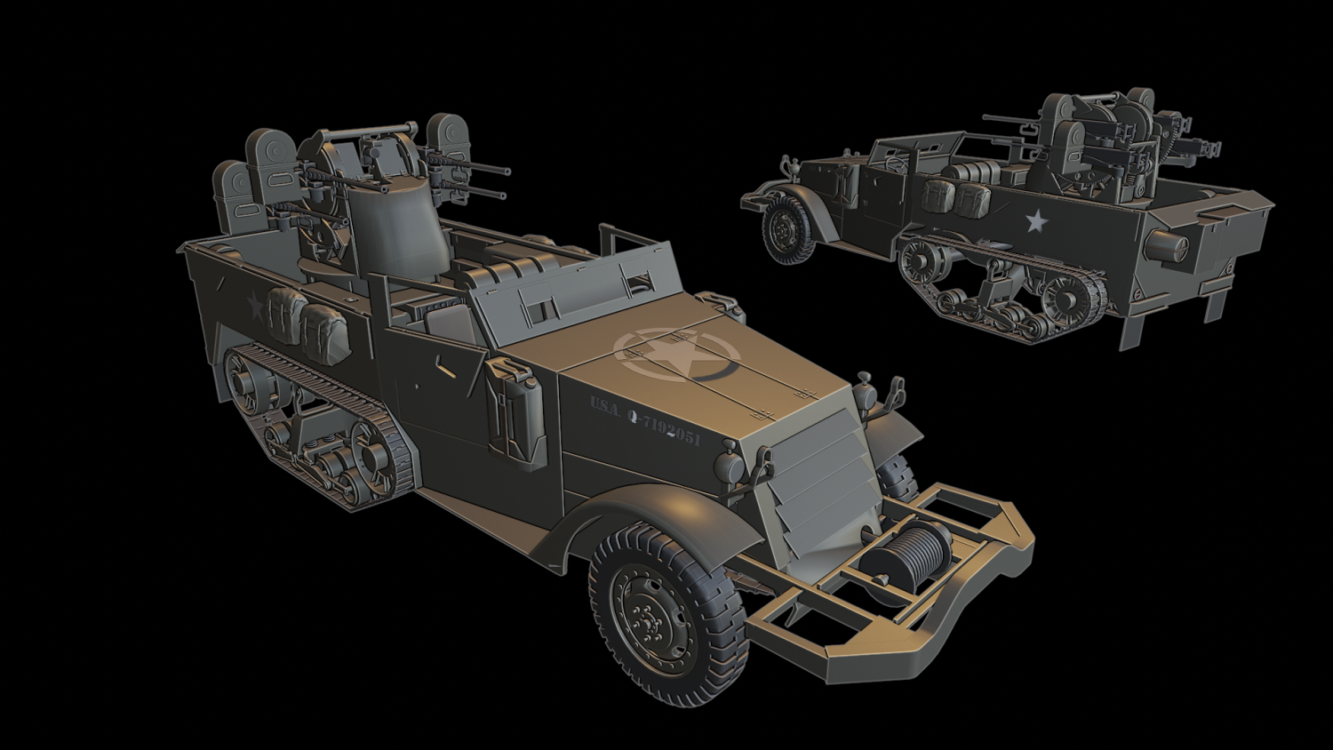 m16 halftrack 3D Print Models in Vehicle 3DExport