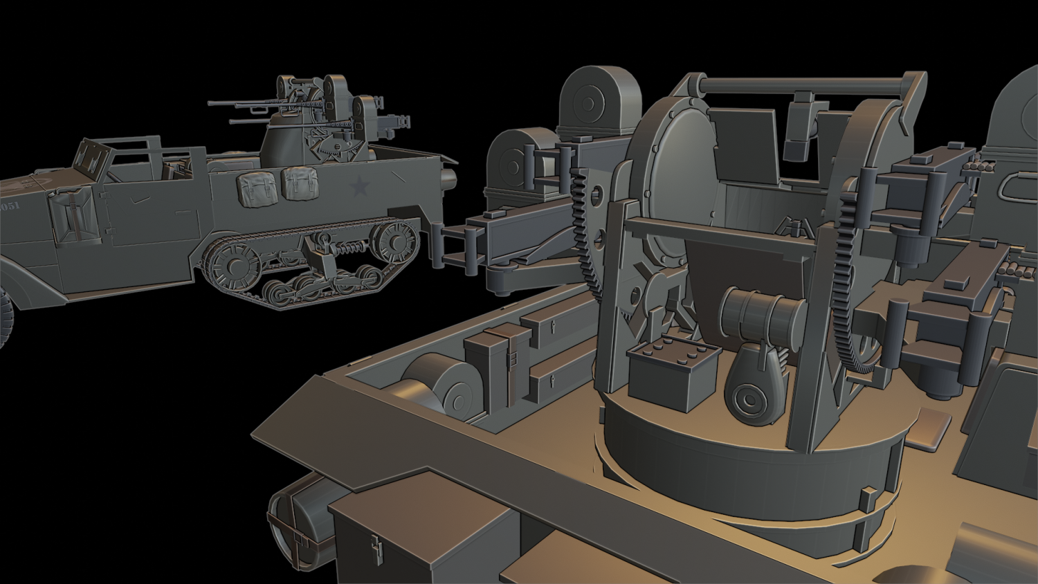 m16 halftrack 3D Print Models in Vehicle 3DExport