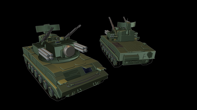 2s6 tunguska tanks 3D Print Model in Vehicle 3DExport