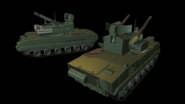 2s6 tunguska tanks 3D Print Model in Vehicle 3DExport