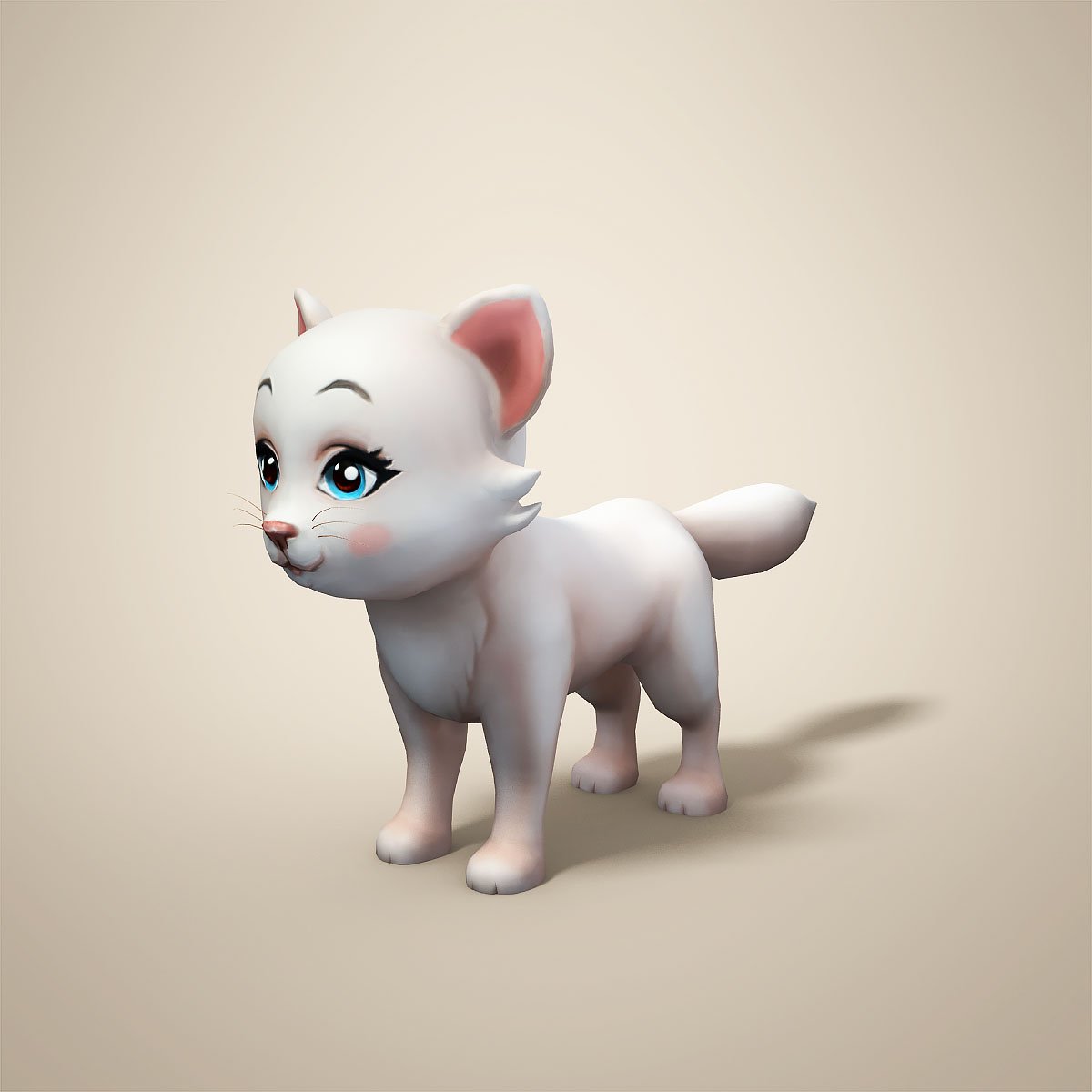 Cartoon Cat 3D Model in Cat 3DExport