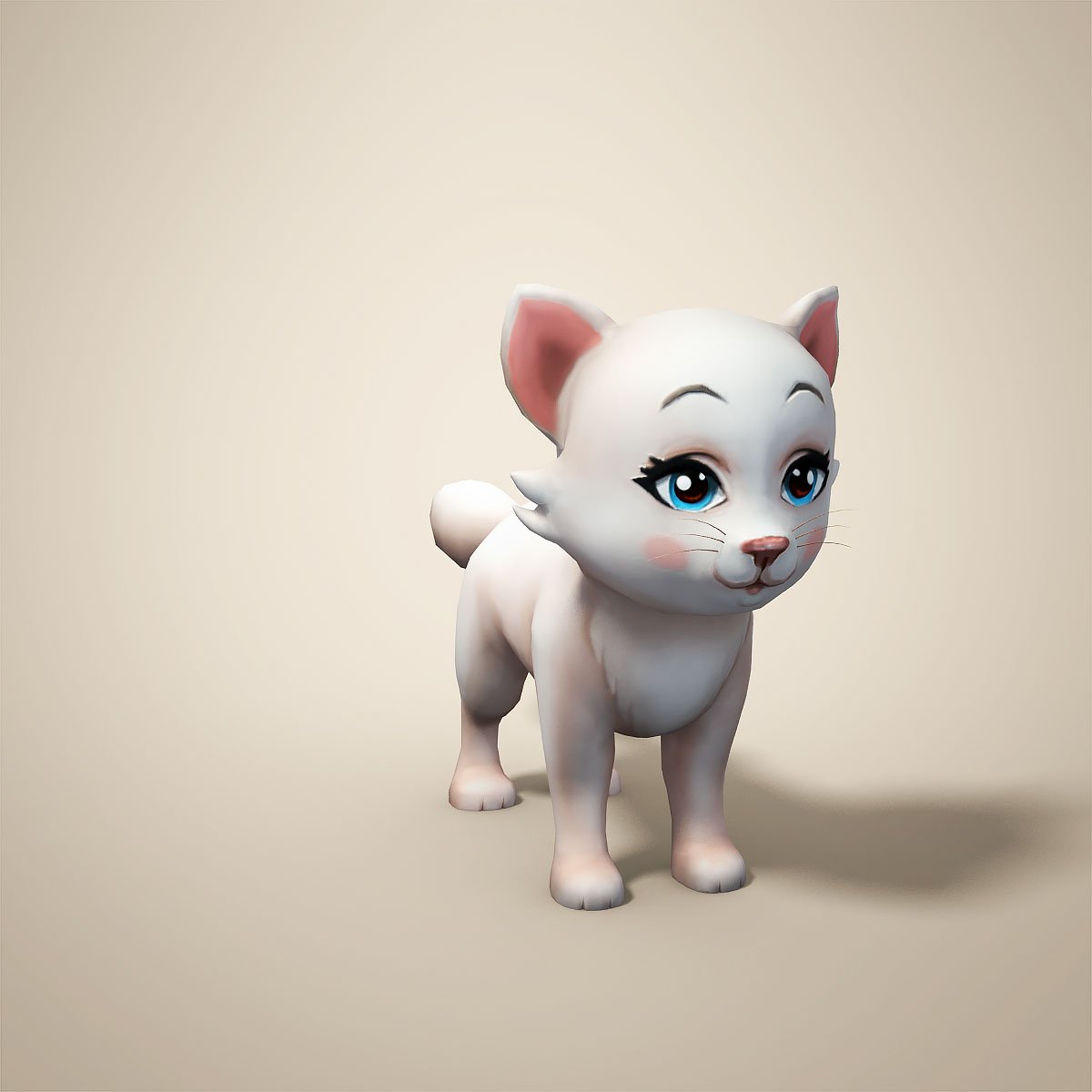 Cartoon Cat 3D Model in Cat 3DExport