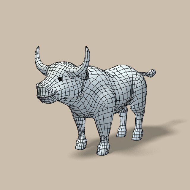 cartoon bull 3D Model in Bull 3DExport