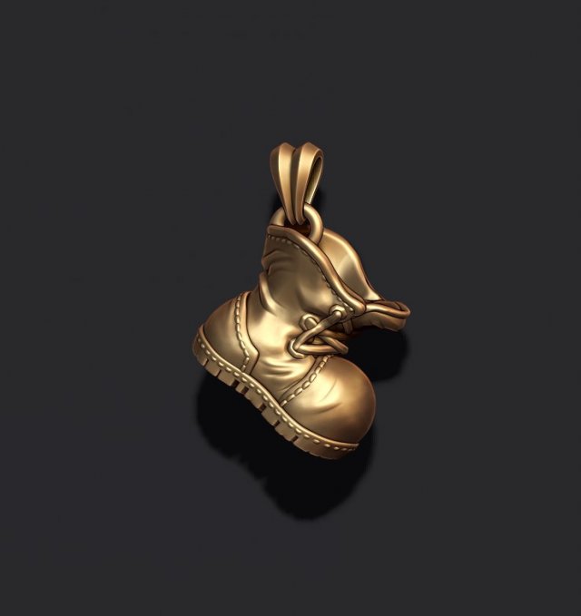Tiny Boot pendant 3D Print Model in Pendants 3DExport
