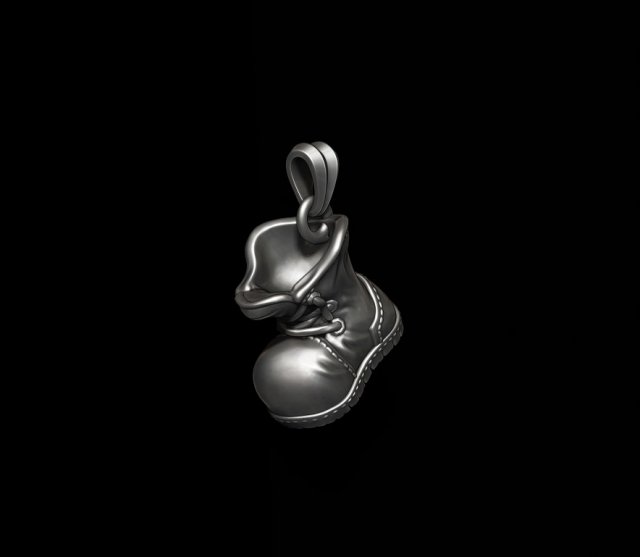 Tiny Boot pendant 3D Print Model in Pendants 3DExport