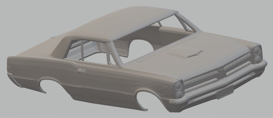Pontiac GTO 1965 Printable Body Car 3D Model in Automotive 3DExport