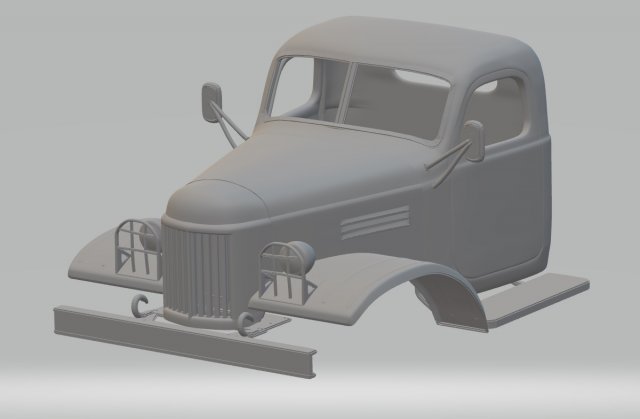 zil 157 printable cabin truck 3D Print Model in Automotive 3DExport