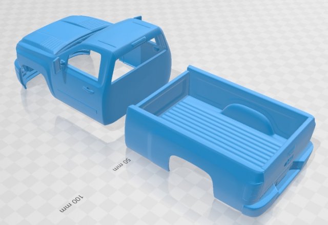 silverado hd regular cab long bed 2011 printable body car 3D Print ...