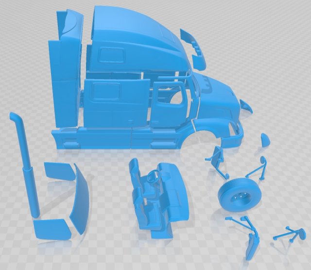 volvo vnl 2002 printable cabin truck 3D Print Model in Automotive 3DExport