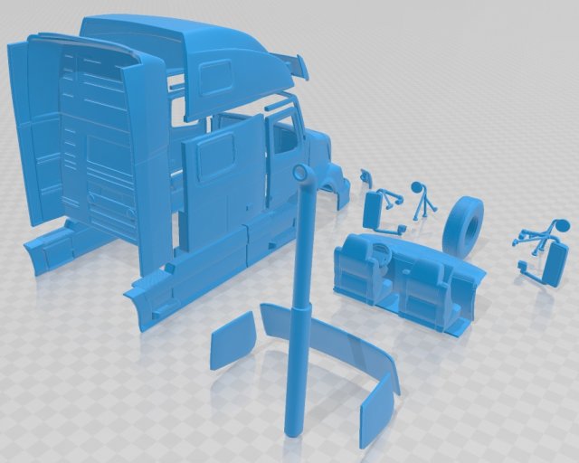 volvo vnl 2002 printable cabin truck 3D Print Model in Automotive 3DExport