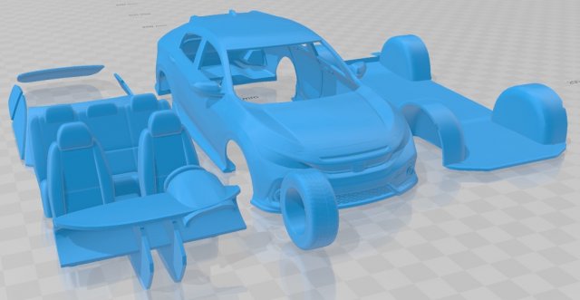 honda civic 2017 printable car 3D Print Model in Automotive 3DExport