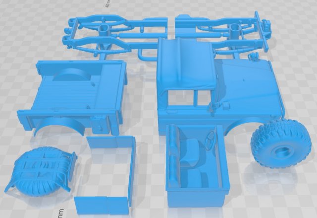 jeep kaiser m715 olive drab ogre 1967 printable car 3D Print Model in ...