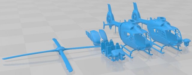 Adac Eurocopter EC135 Printable Helicopter 3D Print Model in Automotive ...