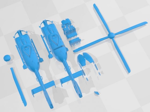 Adac Eurocopter EC135 Printable Helicopter 3D Print Model in Automotive ...