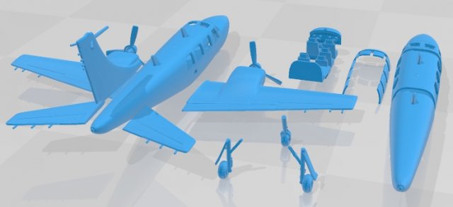 Piper Aerostar 700 Printable Airplane 3D Print Model in Automotive 3DExport