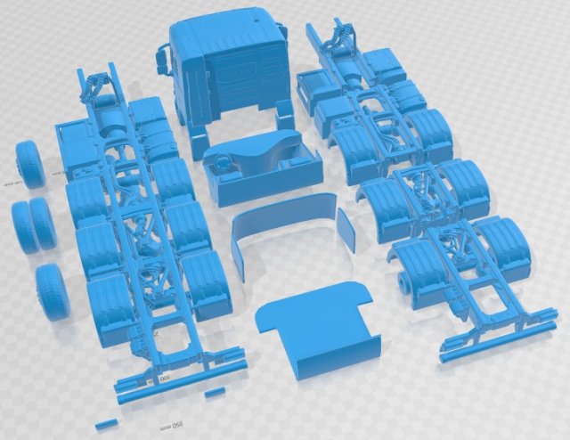 Volvo FMX Day Cab Chassis Truck 4 axle 2020 Printable 3D Print Model in ...