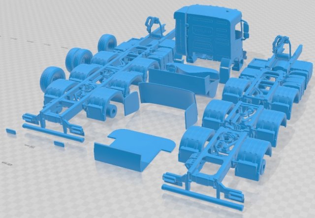 Volvo FMX Day Cab Chassis Truck 4 axle 2020 Printable 3D Print Model in ...