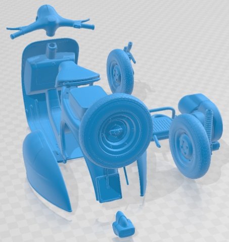 Vespa VNB 125 1964 Printable Motorbike 3D Print Model in Automotive ...