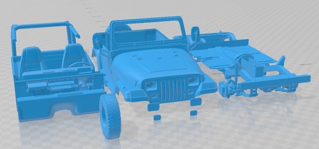Jeep Wrangler 1987 Printable Car Modèles 3D en vedette in Automobile ...