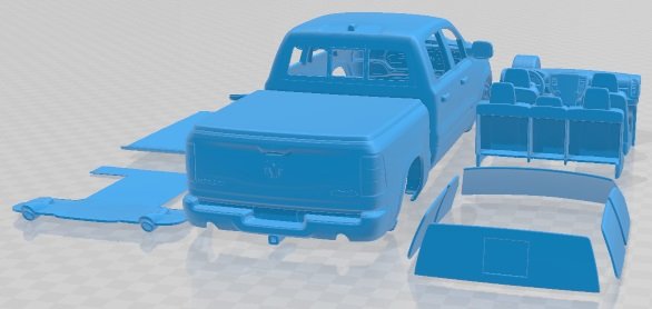 Dodge RAM 1500 Limited 2019 Printable Car 3D Print Model in Automotive ...