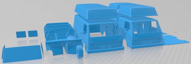 Volkswagen LT PanelVan 1975 Printable Van 3D Print Model in Automotive ...