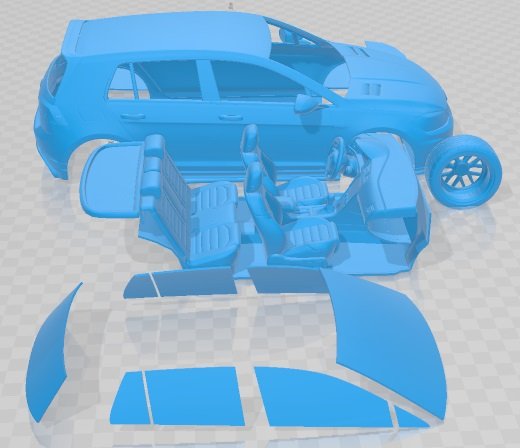 Volkswagen Golf 7-5R Printable Car 3D Print Model in Automotive 3DExport
