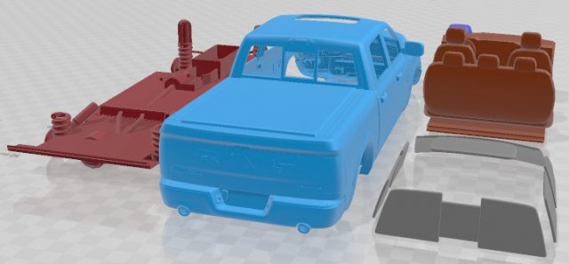 Dodge Ram 1500 Rebel 2015 Printable Car 3D Print Model in Automotive ...