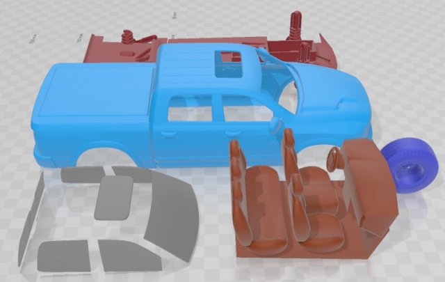 Dodge Ram 1500 Rebel 2015 Printable Car 3D Print Model in Automotive ...