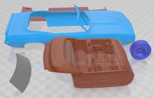 Chevrolet Camaro 1969 Convertible Printable Car 3D Print Model in ...