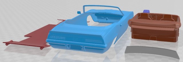 Chevrolet Camaro 1969 Convertible Printable Car 3D Print Model in ...