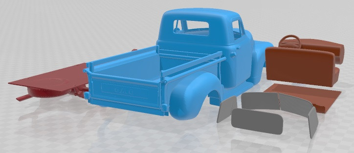GMC 9300 Pickup Truck 1952 Printable 3D Print Model in Automotive 3DExport