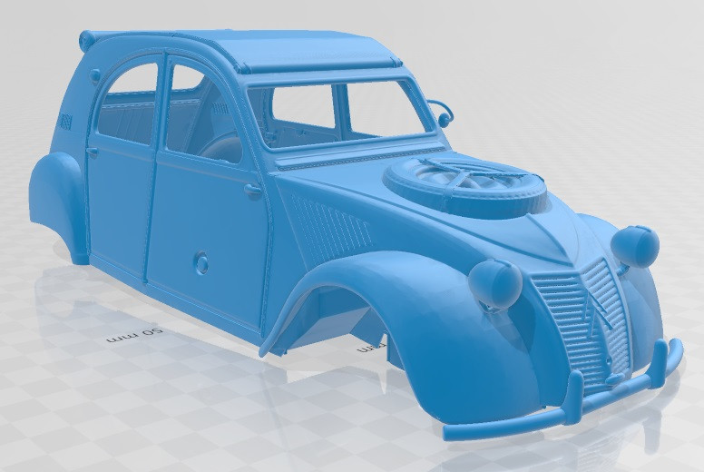 Citroen 2CV Sahara Printable Body Car 3D 프린트 모델 in 자동차 3DExport