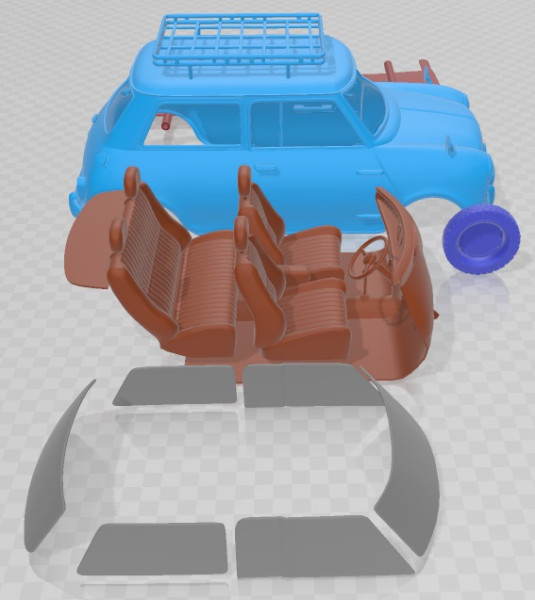 Mini S MK1 Off Road Printable Car 3D Print Model in Automotive 3DExport