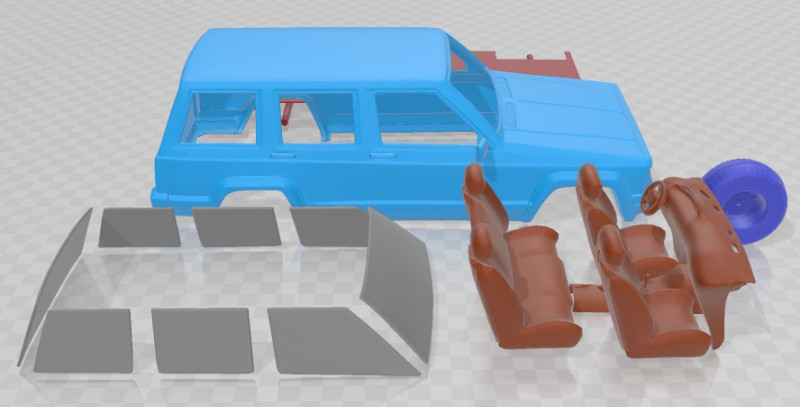 Jeep Cherokee XJ 2000 Printable Car 3D Print Model in Automotive 3DExport