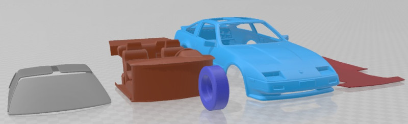 Nissan 300ZX Turbo 1983 Printable Car 3D Print Model in Automotive 3DExport