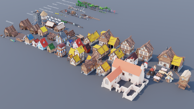 Village asset pack 3D Model in Game Assets 3DExport