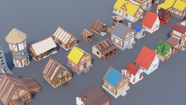 Village asset pack 3D Model in Game Assets 3DExport