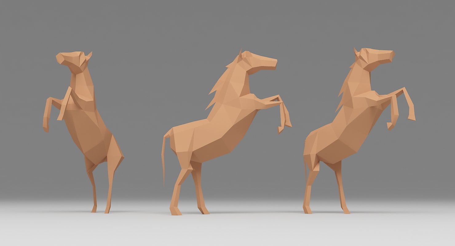 horse low poly 3D Models in Horse 3DExport