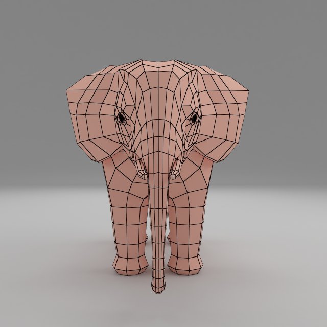elephant base mesh 3D Model in Elephant 3DExport