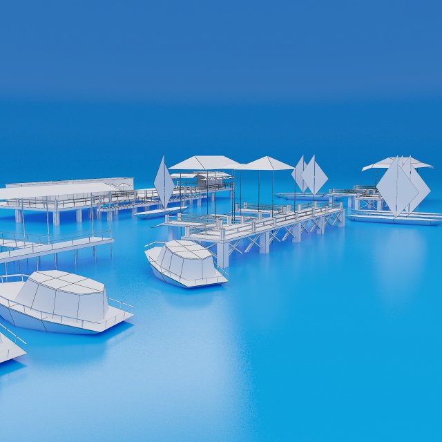 pier low poly 3D Model in Shipping Containers 3DExport