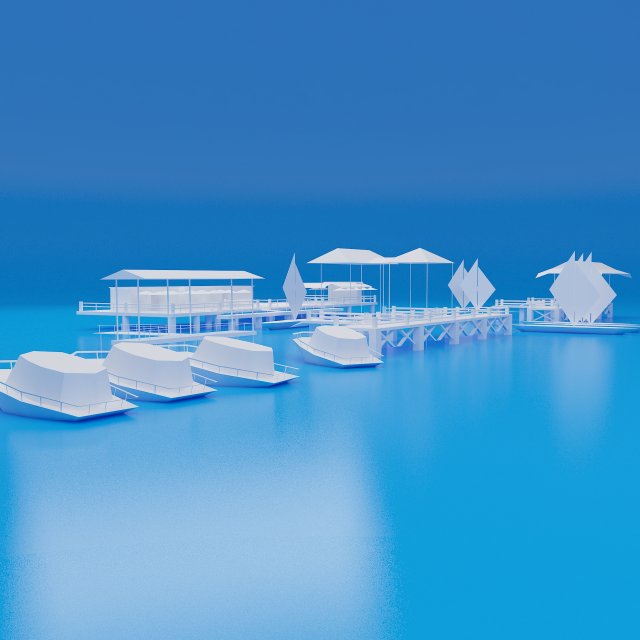 pier low poly 3D Model in Shipping Containers 3DExport
