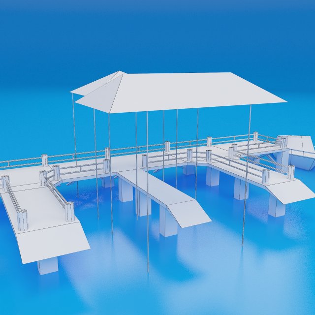 pier low poly 3D Model in Shipping Containers 3DExport
