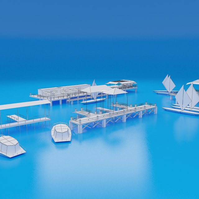 pier low poly 3D Model in Shipping Containers 3DExport