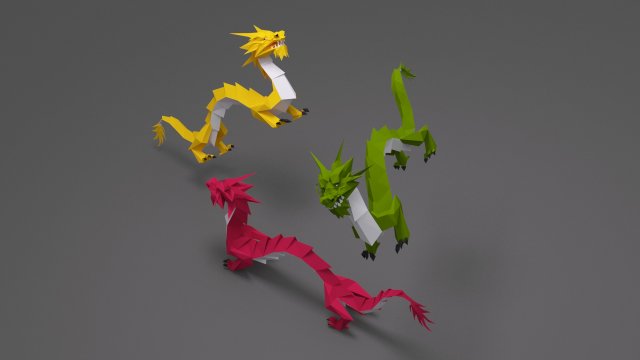 Dragon low poly 3D Model in Other 3DExport