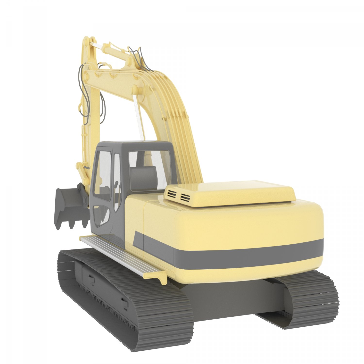 Excavator 3D Model in Machines 3DExport